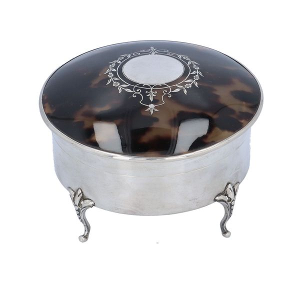 Silver and Tortoise Shell Trinket Box - Hemswell Antique Centres