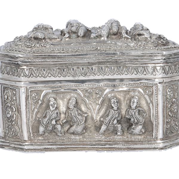 Antique Burmese Silver Betel Box - Hemswell Antique Centres
