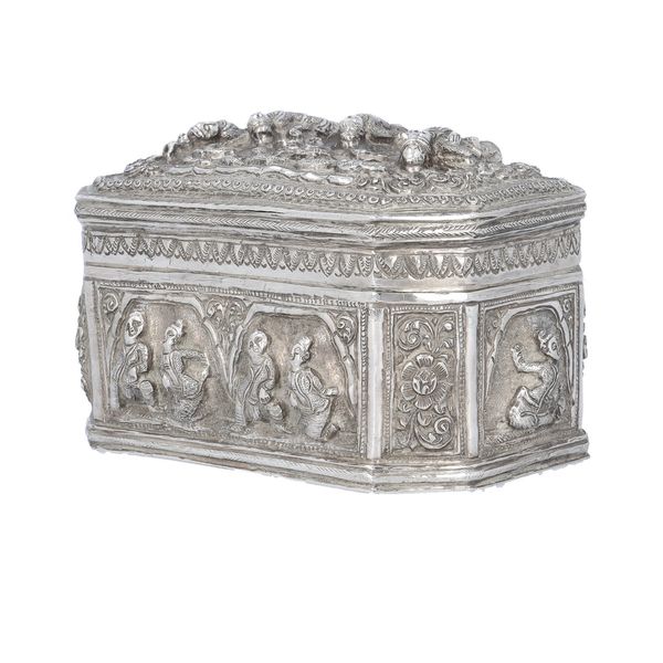 Antique Burmese Silver Betel Box - Hemswell Antique Centres