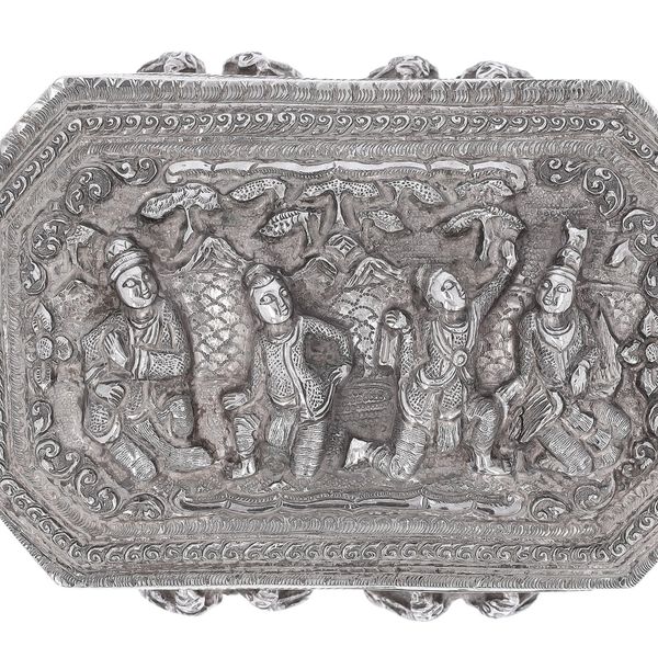 Antique Burmese Silver Betel Box - Hemswell Antique Centres