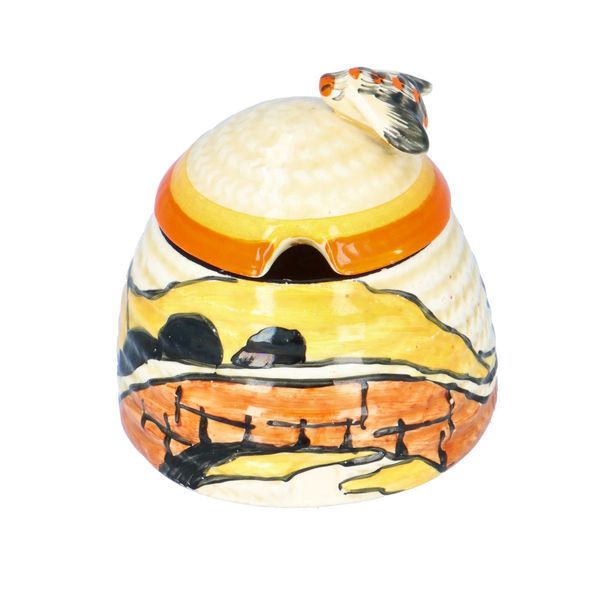 Clarice Cliff House and Bridge Preserve Pot - Hemswell Antique Centres