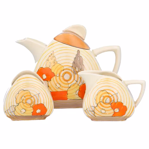 Clarice Cliff Capri Pattern Tea Set - Ceramics - Hemswell Antique Centres