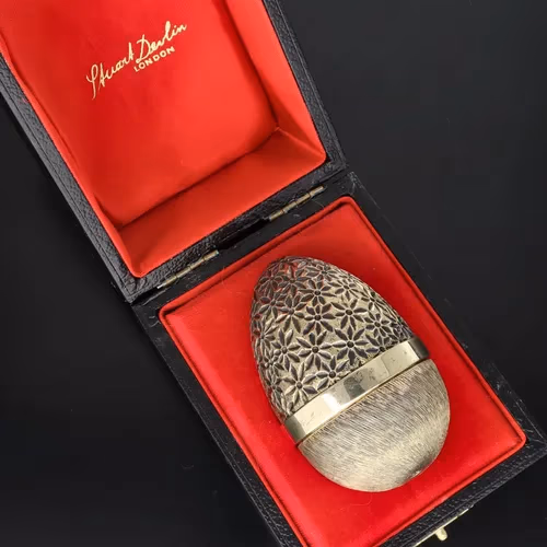 Stuart Devlin Gilt Silver Surprise Egg with Hedgehog - Antique Silver ...