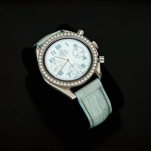 Omega Speedmaster 38mm Diamond Set Chronograph watch with box ...