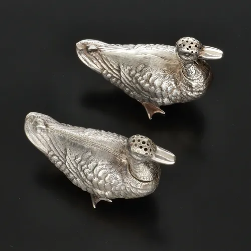 Pair of Edwardian Silver Pepperettes - Antique Silver - Hemswell ...