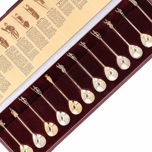 20th Century Gilt Silver Tichborne Celebrity Spoon Set - Antique Silver ...