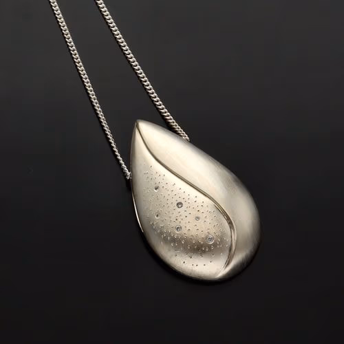 Silver and Diamond Pendant - Antique Silver - Hemswell Antique Centres