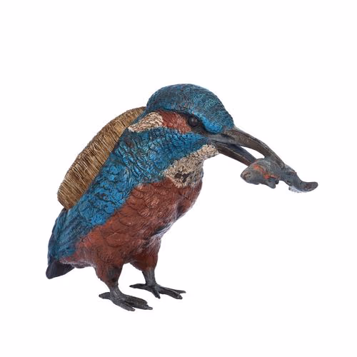 Antique Cold Painted Bronze Kingfisher Nibwipe - Bronzes - Hemswell ...