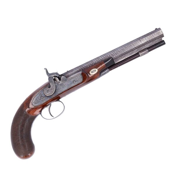 Cased Pair of Scottish 40 Bore Percussion Duelling Pistols - Hemswell ...