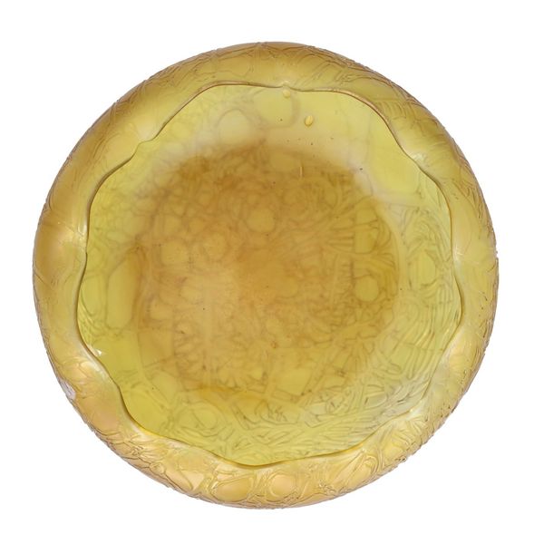Art Nouveau Yellow Glass Bowl by Loetz - Hemswell Antique Centres