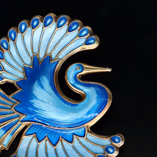 David Andersen Enamel Bird of Paradise Brooch - Antique Silver ...